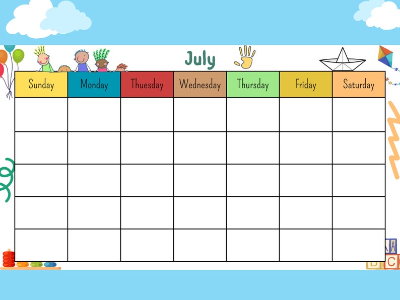 Summer Fun Printable Planner for Kids: Your Guide for July and August ...
