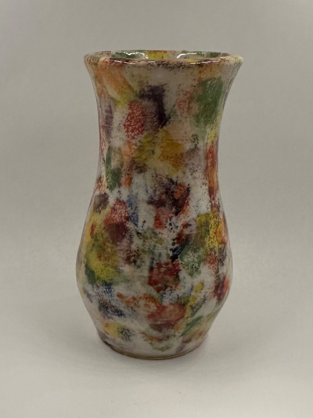 Handmade Ceramic Vase — Rainbow Paint Splatter #3 - Etsy