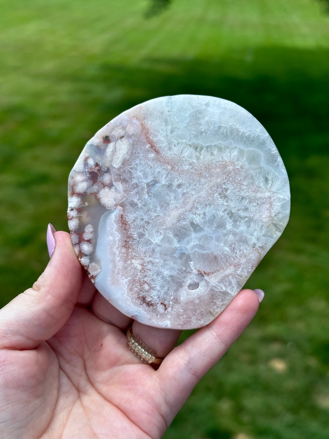 Beautiful Flower Agate Slab With Beautiful Quartz and Flower Formations ...