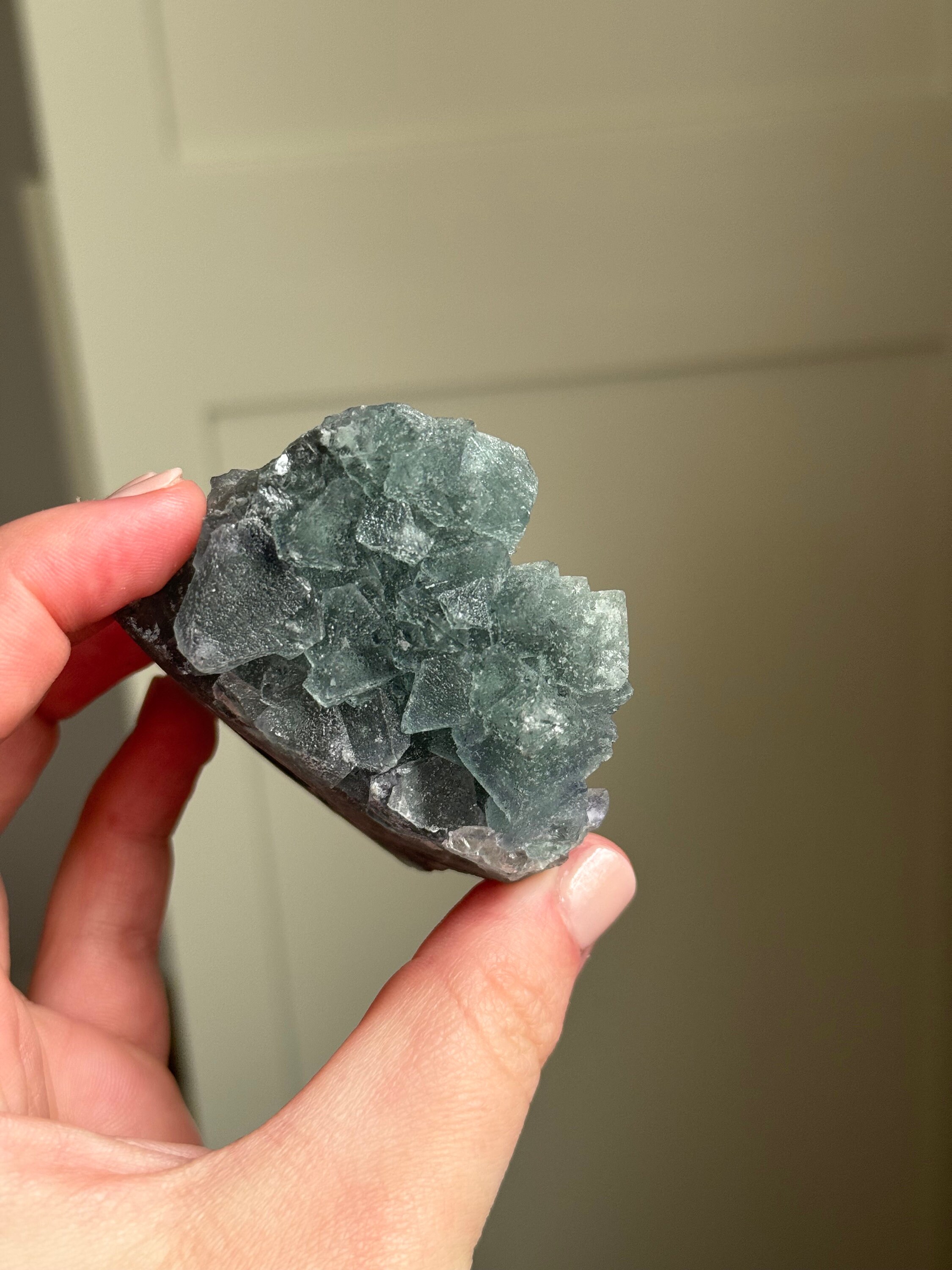 Octahedral Green Fluorite With Velvet Luster Crystal Specimen - Etsy