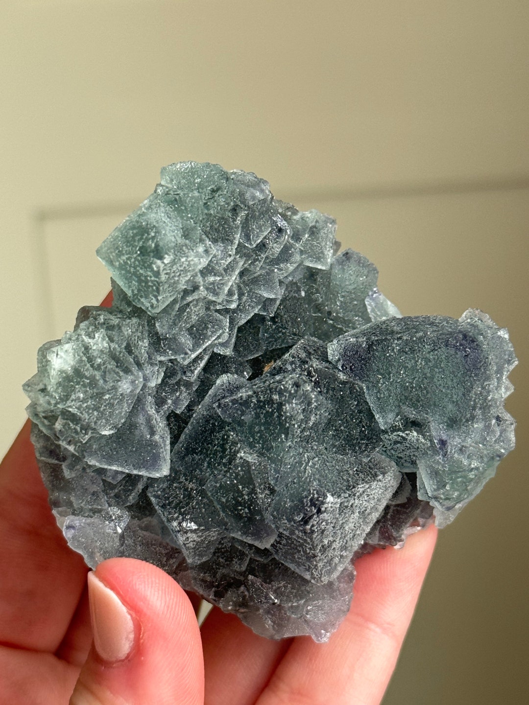 Octahedral Green Fluorite With Velvet Luster Crystal Specimen - Etsy