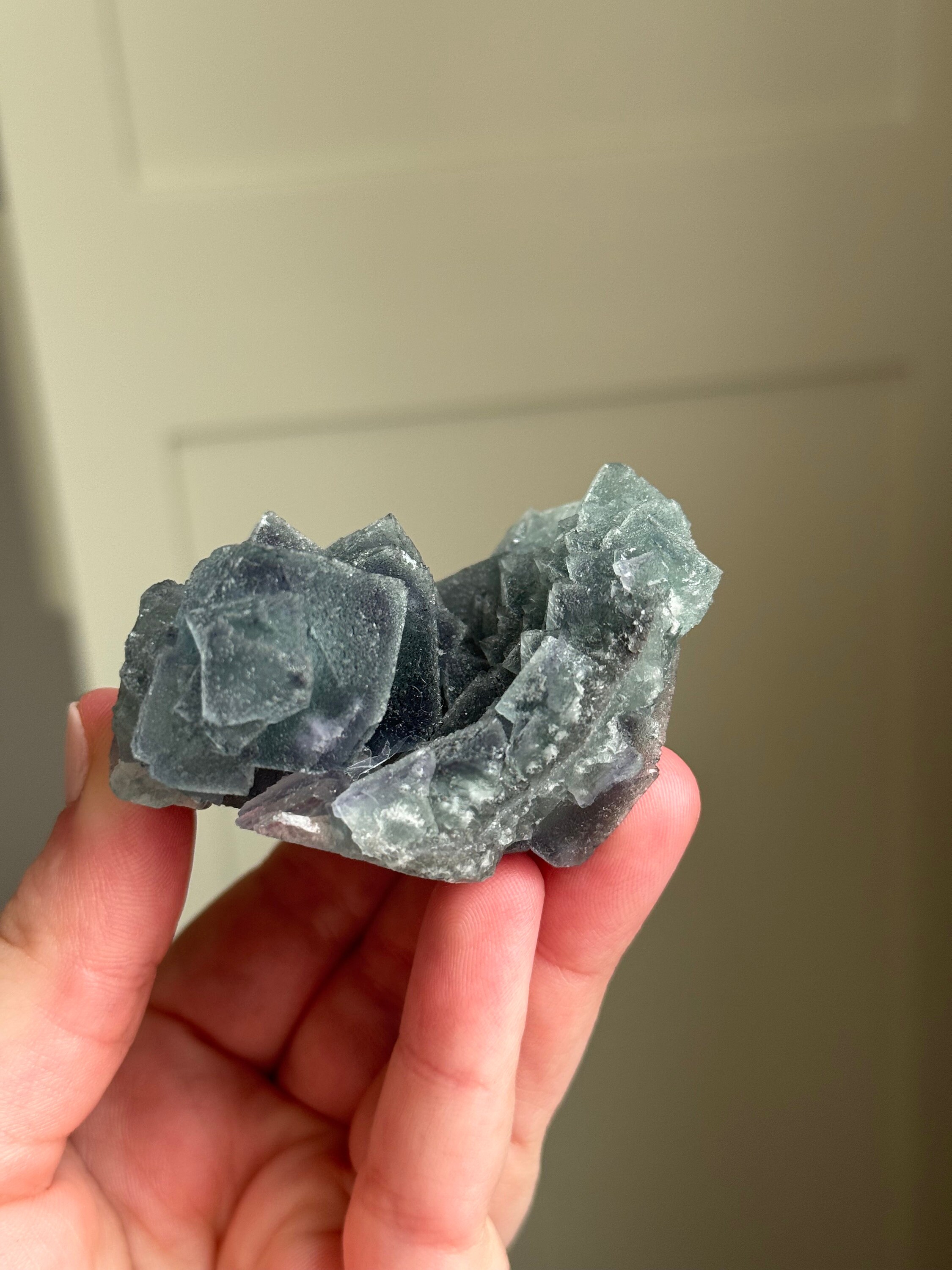 Octahedral Green Fluorite With Velvet Luster Crystal Specimen - Etsy