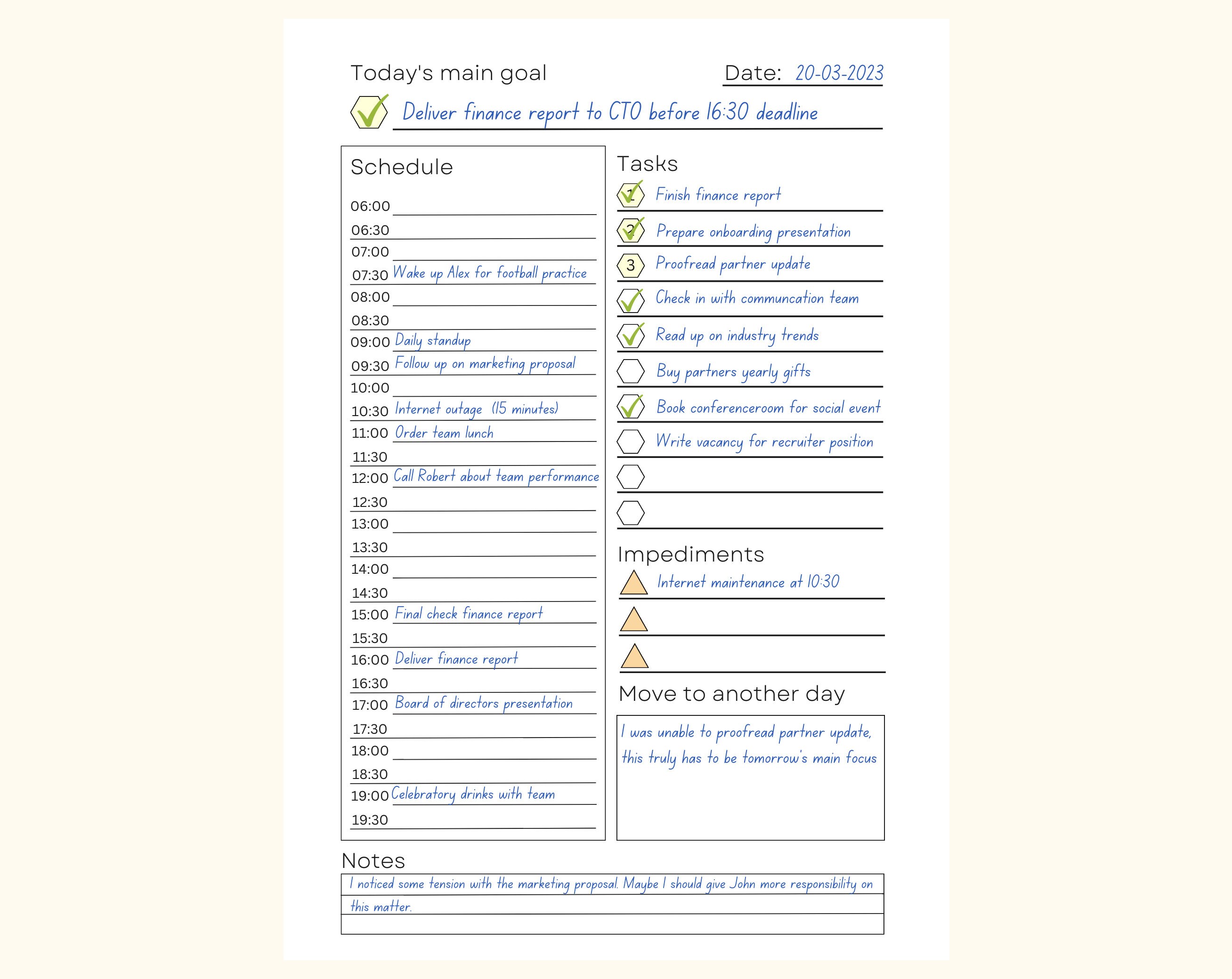Daily Work Planner Increased Productivity Digital Version AND Printable ...