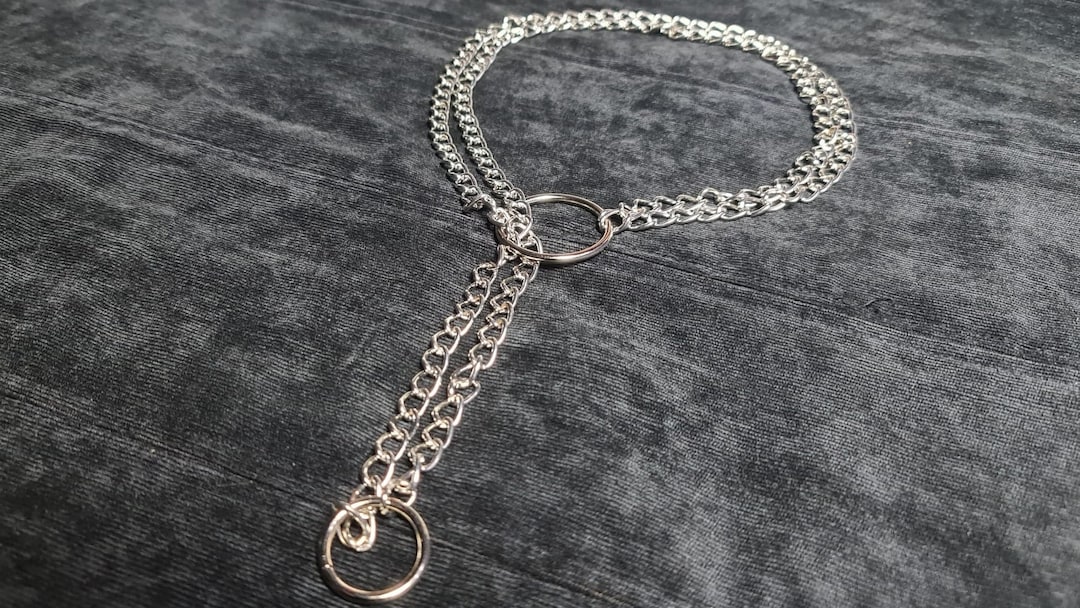 BDSM Double Choke Chain Collar and Leash With O Ring - Etsy