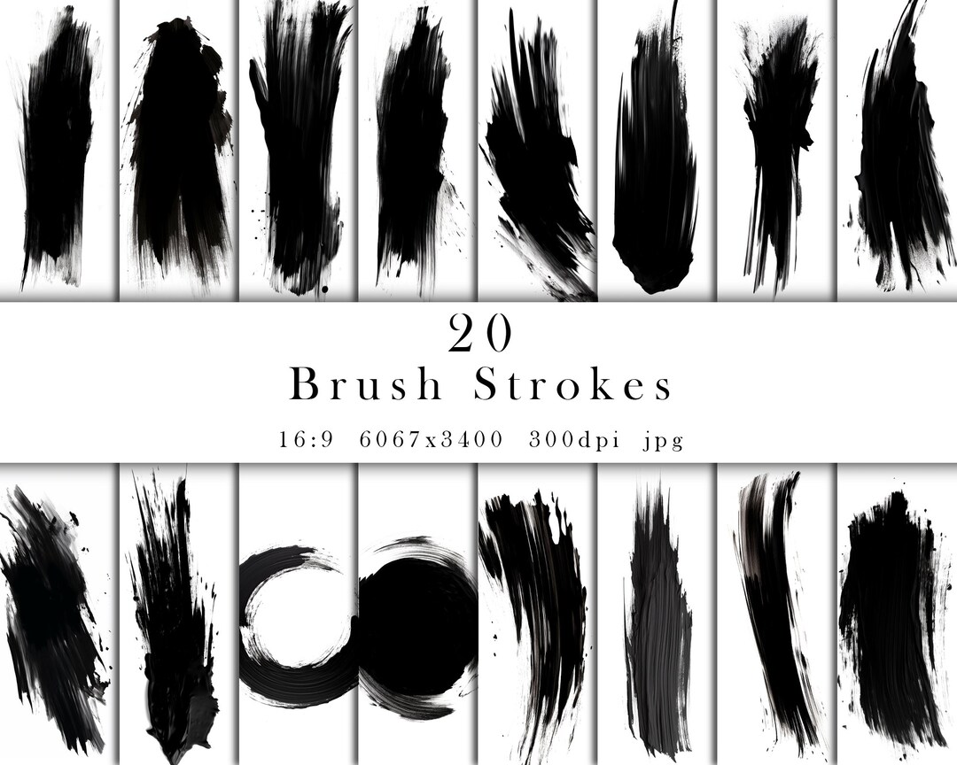 20 Brush Strokes Mask Textures Photoshop Overlays - Etsy