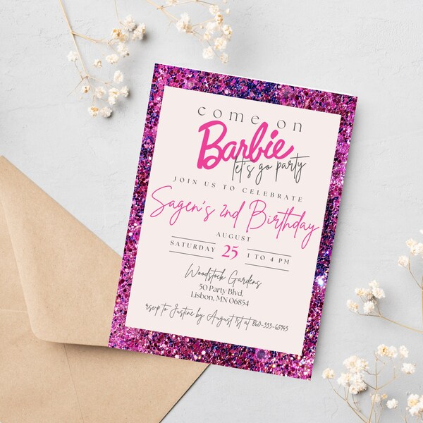 Barbie Invitation - Etsy
