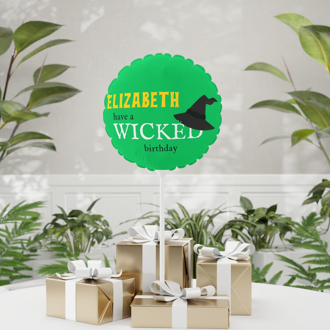 Personalised Custom Wicked Birthday Balloon, Wicked Musical, Elphaba ...