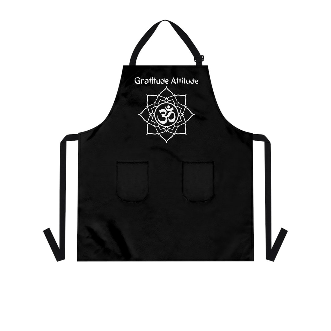 Gratitude Attitude Black Apron, Affirmation Apron, Love Apron, Cook ...