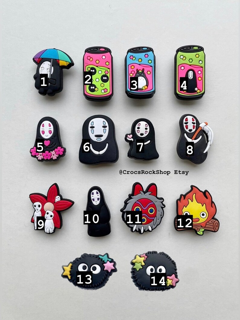 Anime Shoe Charms Studio Ghibli Jibbitz Manga No Face Soot - Etsy