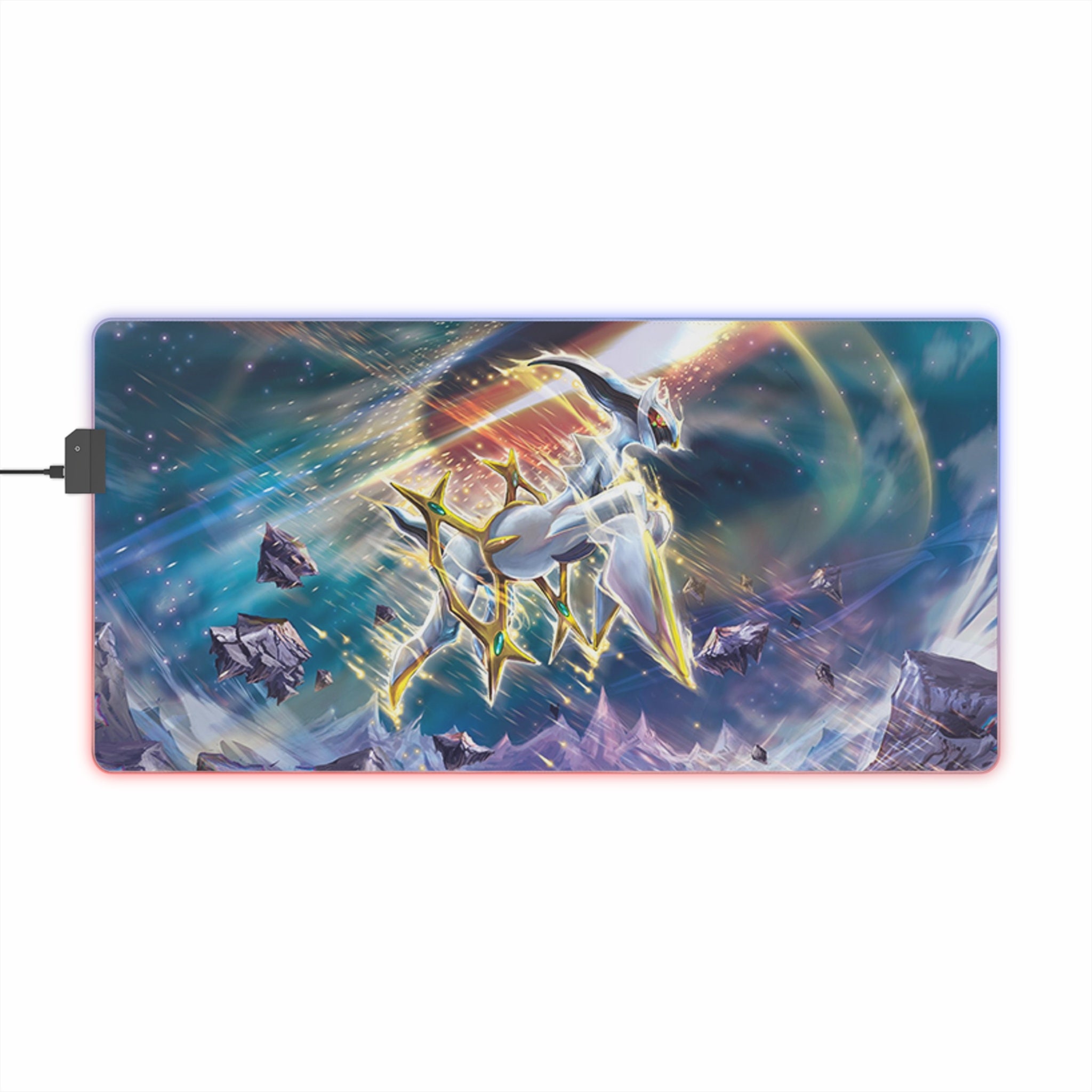 PKM Arceus RGB Mousepad, Gaming Desk Decor, PKM Desk Mat Designed & Sold By Orelee Amenity