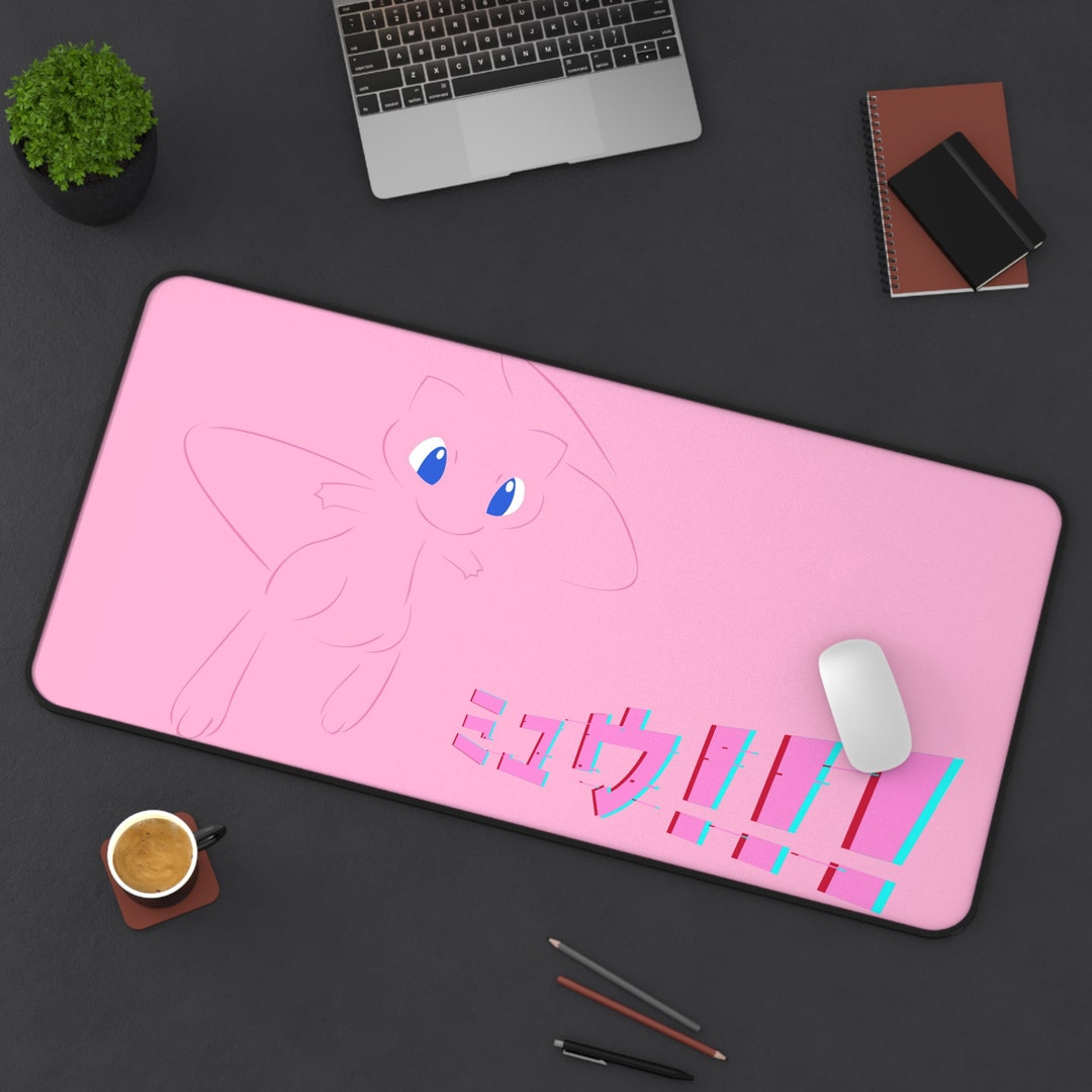Mew Minimalist Pokemon Gaming Desk Mat, Long Desk Mats, Mousepad ...