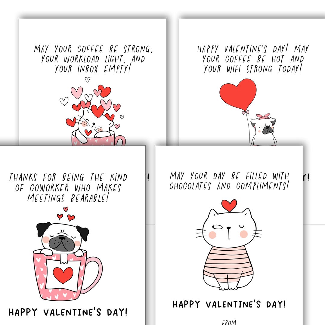 Coworker Cute Valentine Workplace Cards, Funny Coworker Office ...