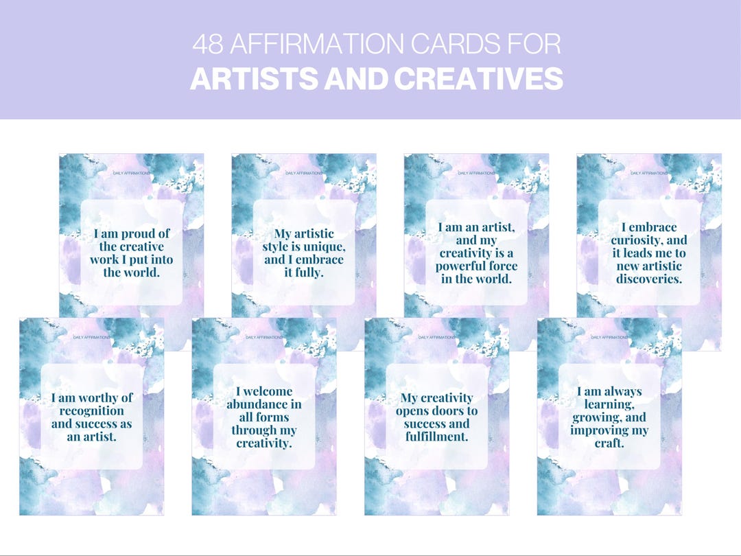 Artists and Creative Professions Printable Affirmation Cards, Inspiring ...