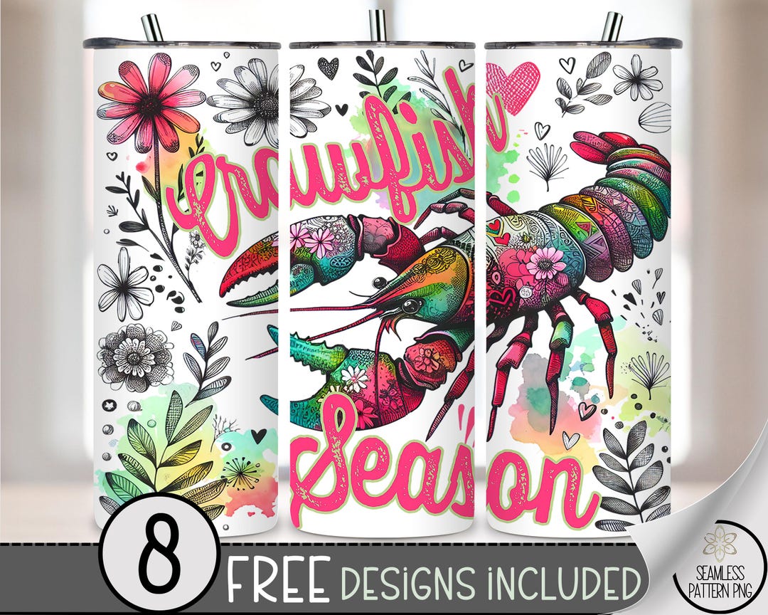 Crawfish Boil Season Seasoning PNG 20 Oz Tumbler Design Crawdad Preppy ...