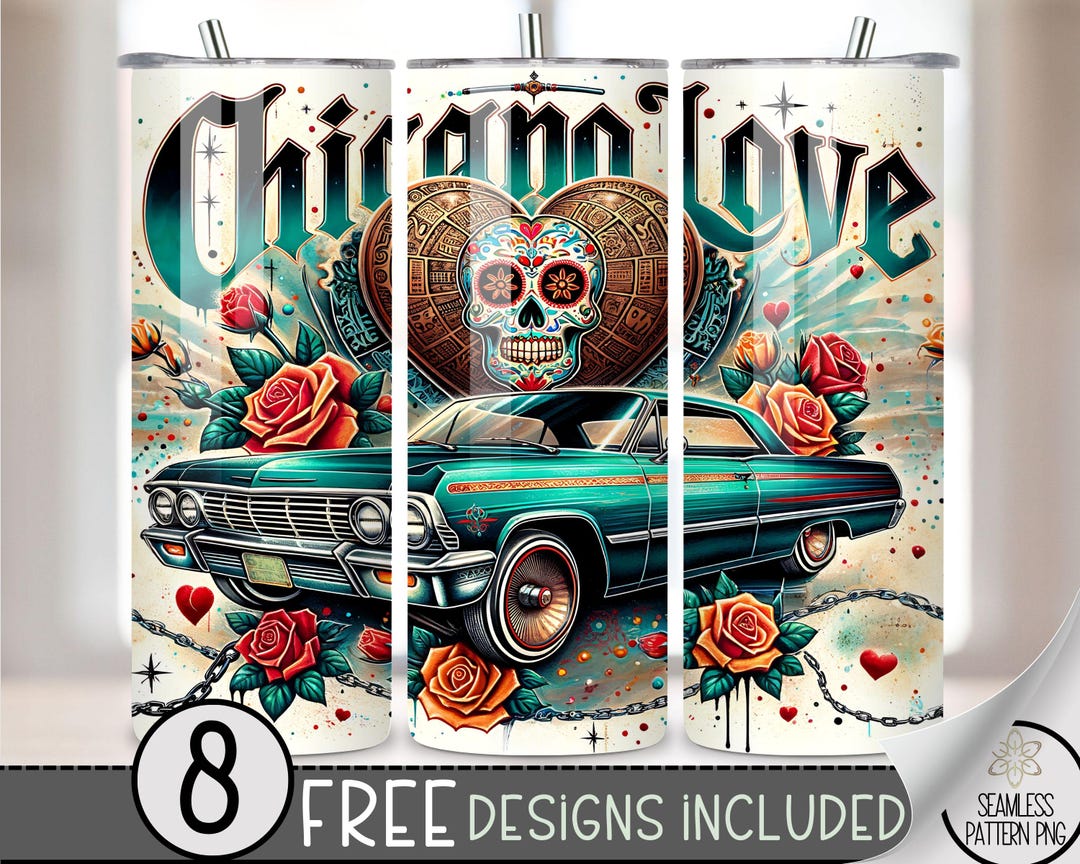 LA Chicano Cholo 20oz Tumbler Wrap, Chicano Style Lowrider Sublimation ...