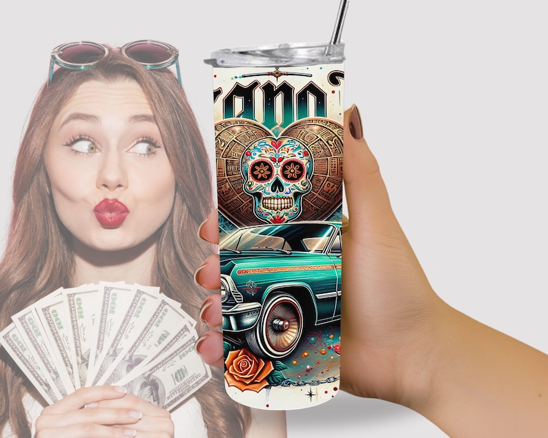 LA Chicano Cholo 20oz Tumbler Wrap, Chicano Style Lowrider Sublimation ...