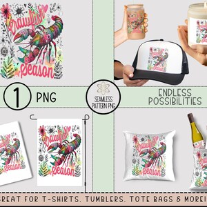 Fun Crawfish PNG Design Transparent Crawdad Preppy Crawfish Season ...