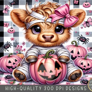 Mummy Highland Cow Tumbler Sublimation Design, Halloween Highland Cow ...
