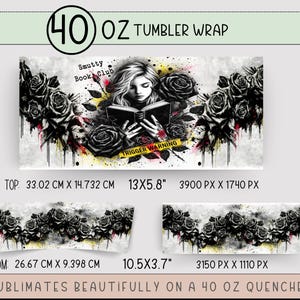 Trigger Warning 40oz Tumbler Wrap, Romantasy Bookish Tumbler ...