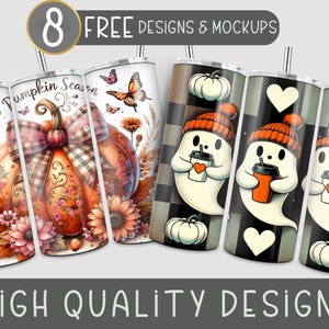 Boo Bees Halloween Tumbler Wrap, Ghost 20 Oz Skinny Sublimation PNG ...