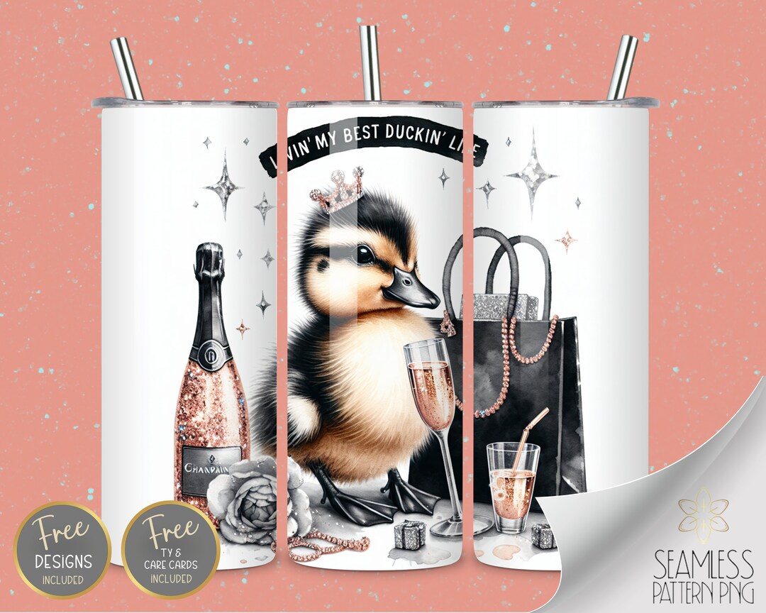 Duck Champagne, 20 Oz Straight Tumbler Wrap Sublimation, Shopping ...