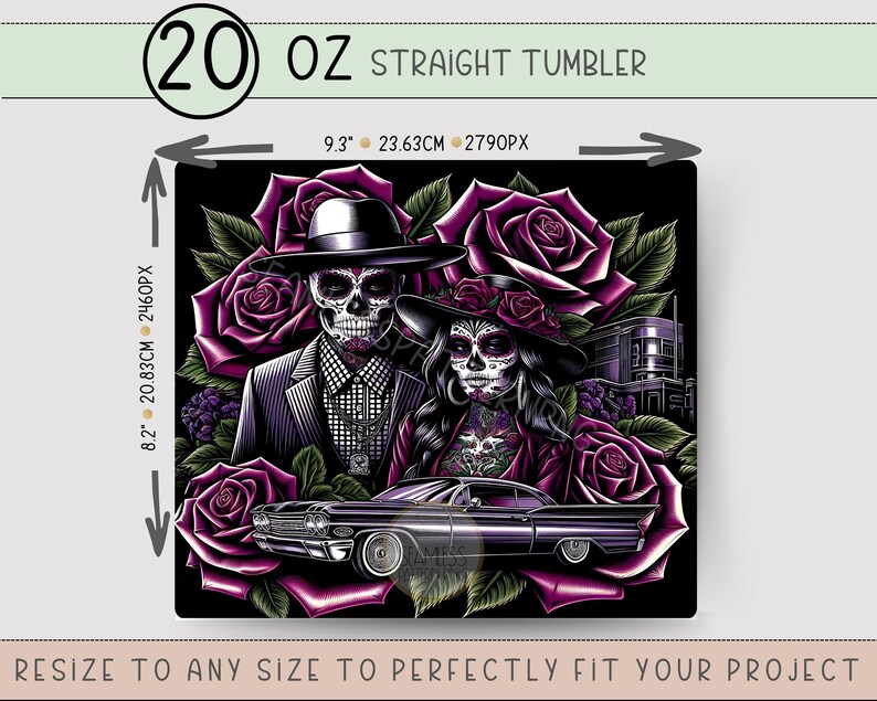 LA Chicano Girl Couple Cholo Couple 20oz Tumbler Wrap, Chicano Style ...