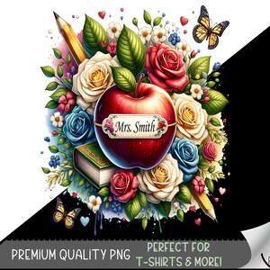 Teacher T-shirt PNG, Spring Floral Design, Teacher Flowers PNG ...