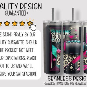 Sideline Squad Goals Tumbler Wrap, Neon Sports Sublimation 20 Oz Skinny ...