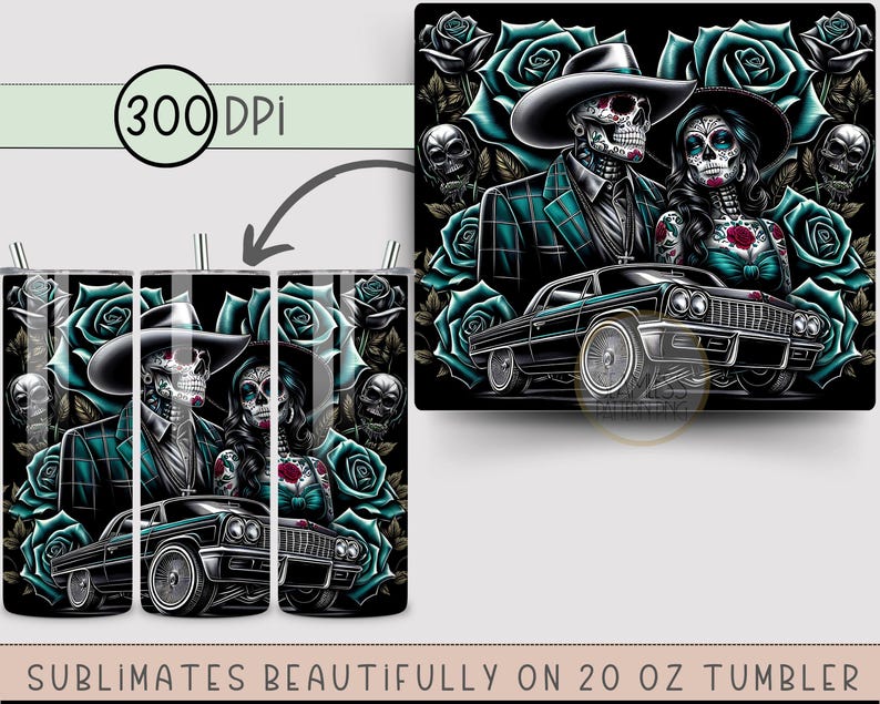 LA Chicano Girl Couple Cholo Couple 20oz Tumbler Wrap, Chicano Style ...
