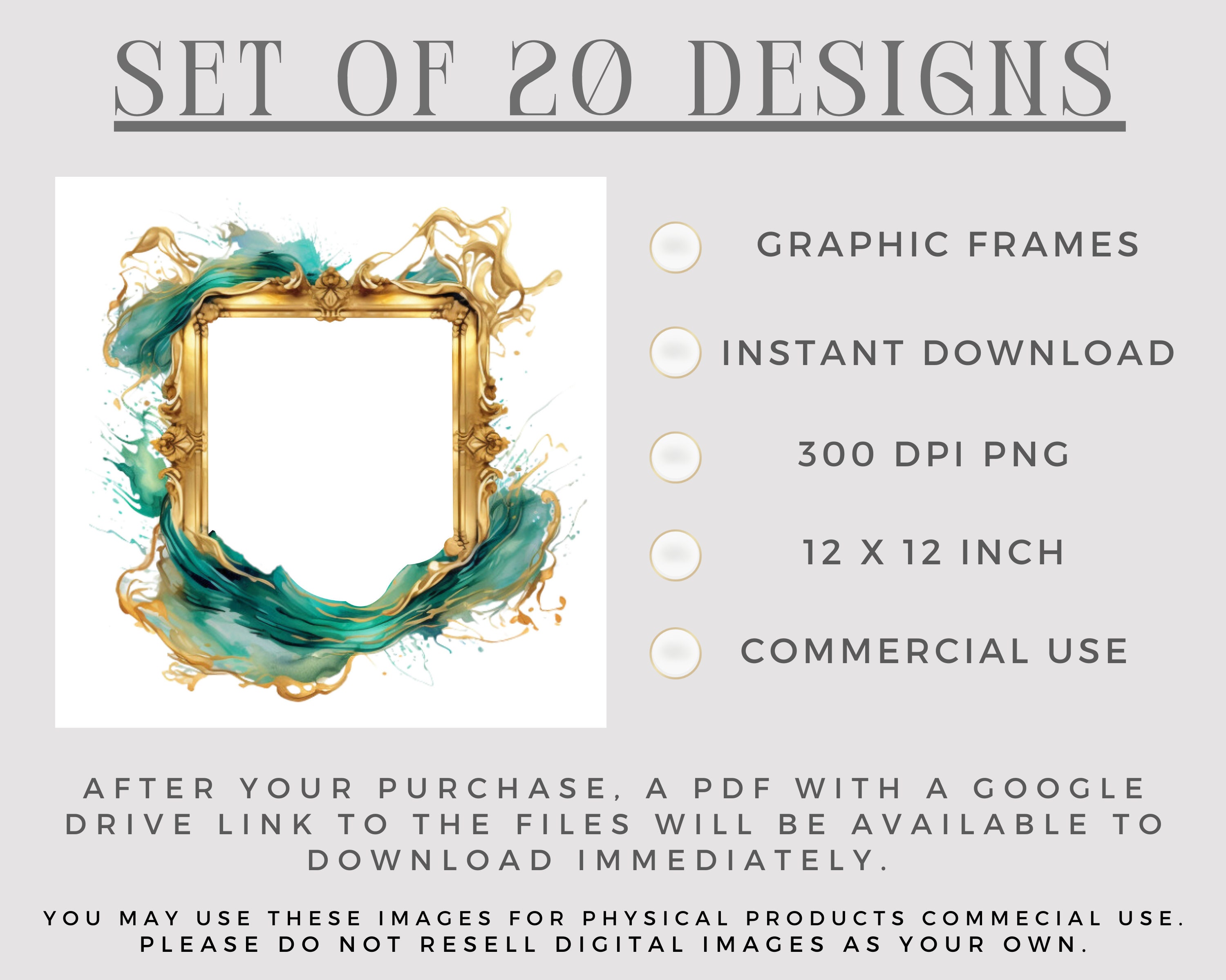 Digital Seascape Graphic Frame PNG Bundle, Blue Sea Foam Summer Beach ...