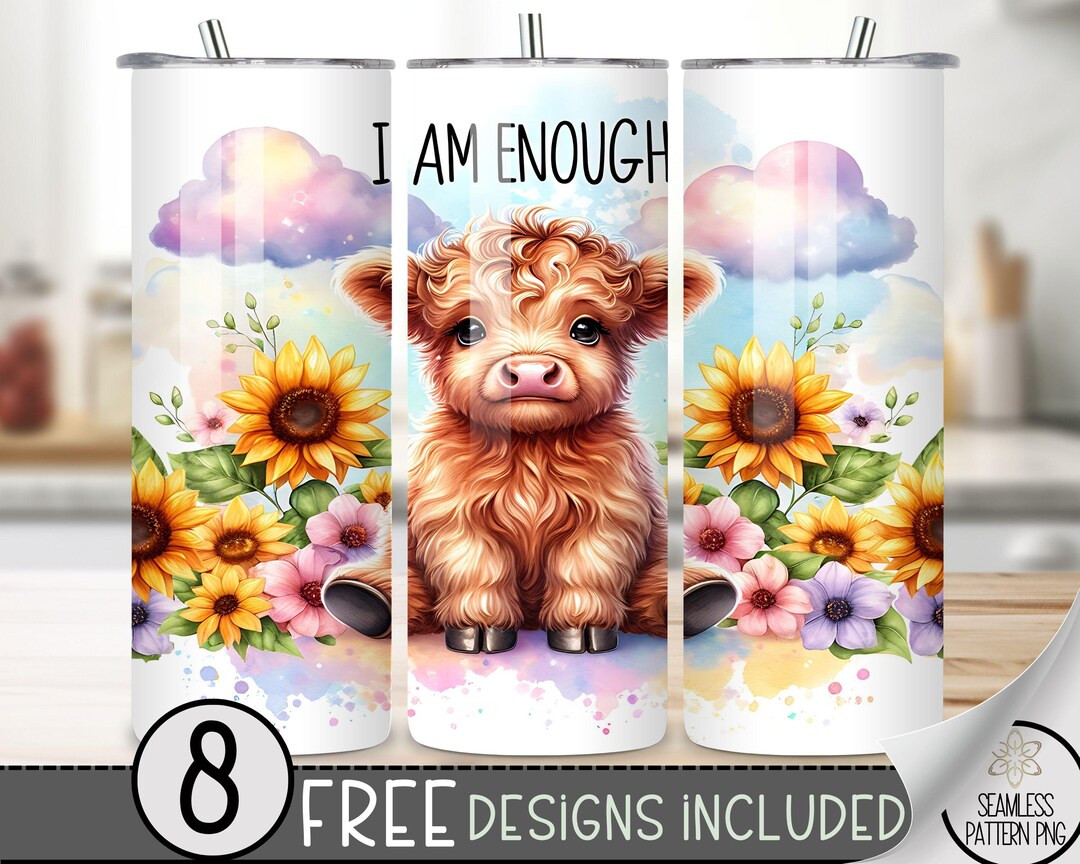 Highland Cow Tumbler Wrap, 20 Oz Inspirational Sublimations Design ...