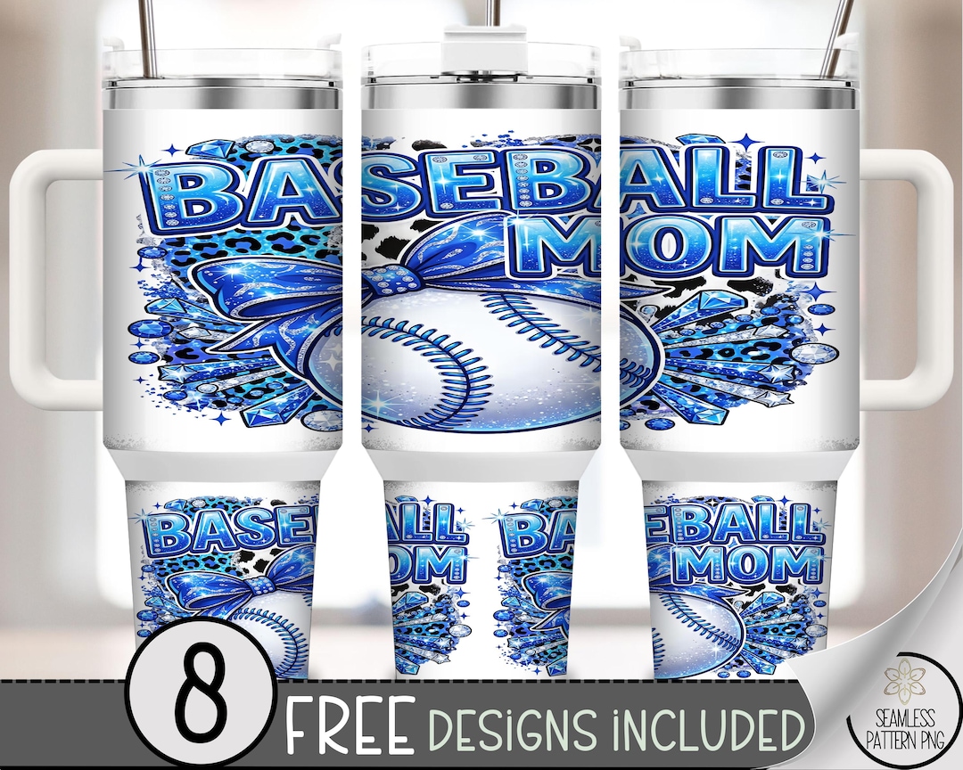 Baseball Mom PNG, 40 Oz Tumbler Wrap, Sporty Mom Sublimation Design ...