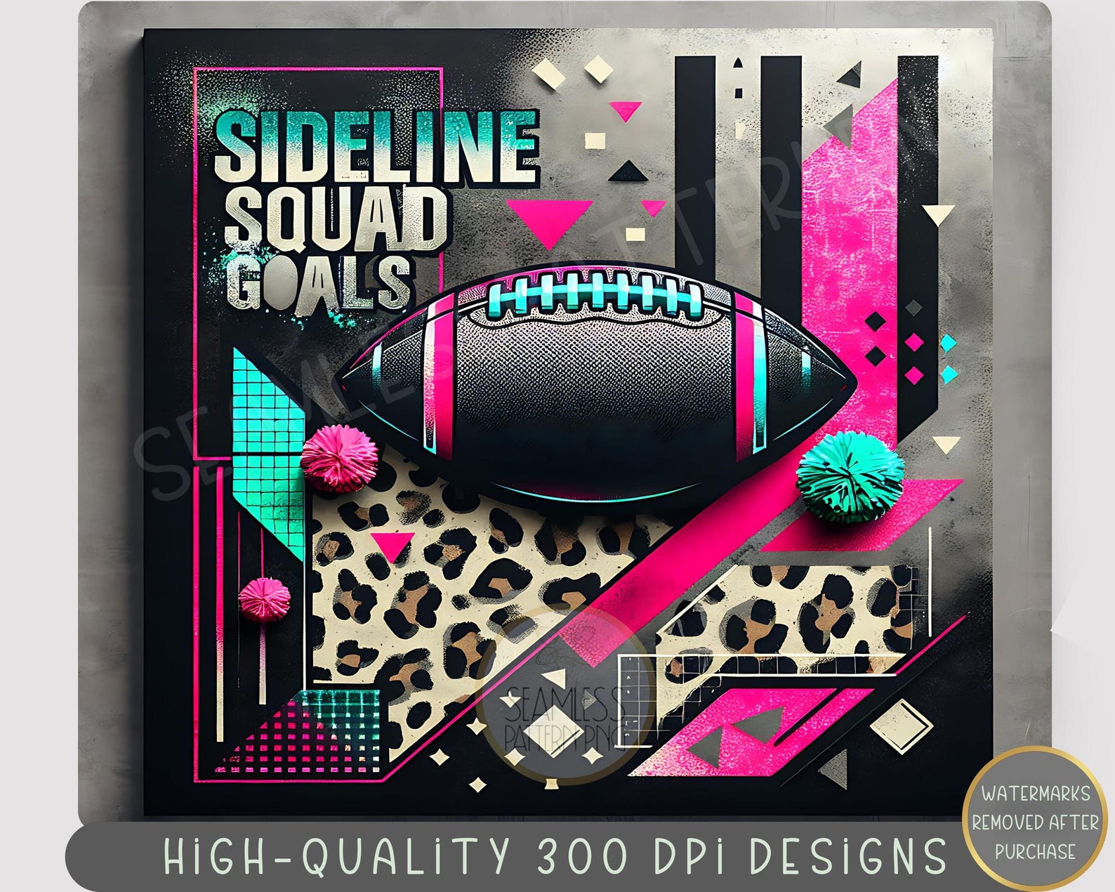 Sideline Squad Goals Tumbler Wrap, Neon Sports Sublimation 20 Oz Skinny ...