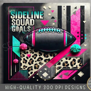 Sideline Squad Goals Tumbler Wrap, Neon Sports Sublimation 20 Oz Skinny ...