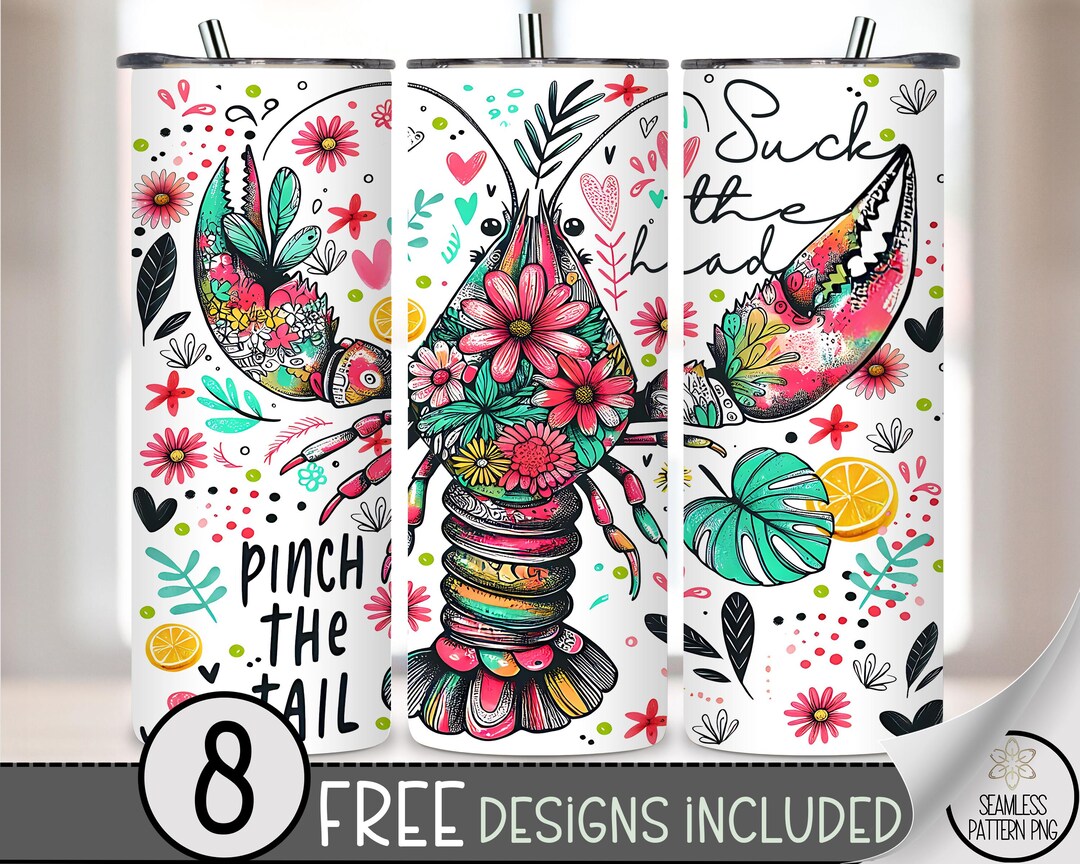 Crawfish Boil Season Seasoning PNG 20 Oz Tumbler Design Crawdad Preppy ...