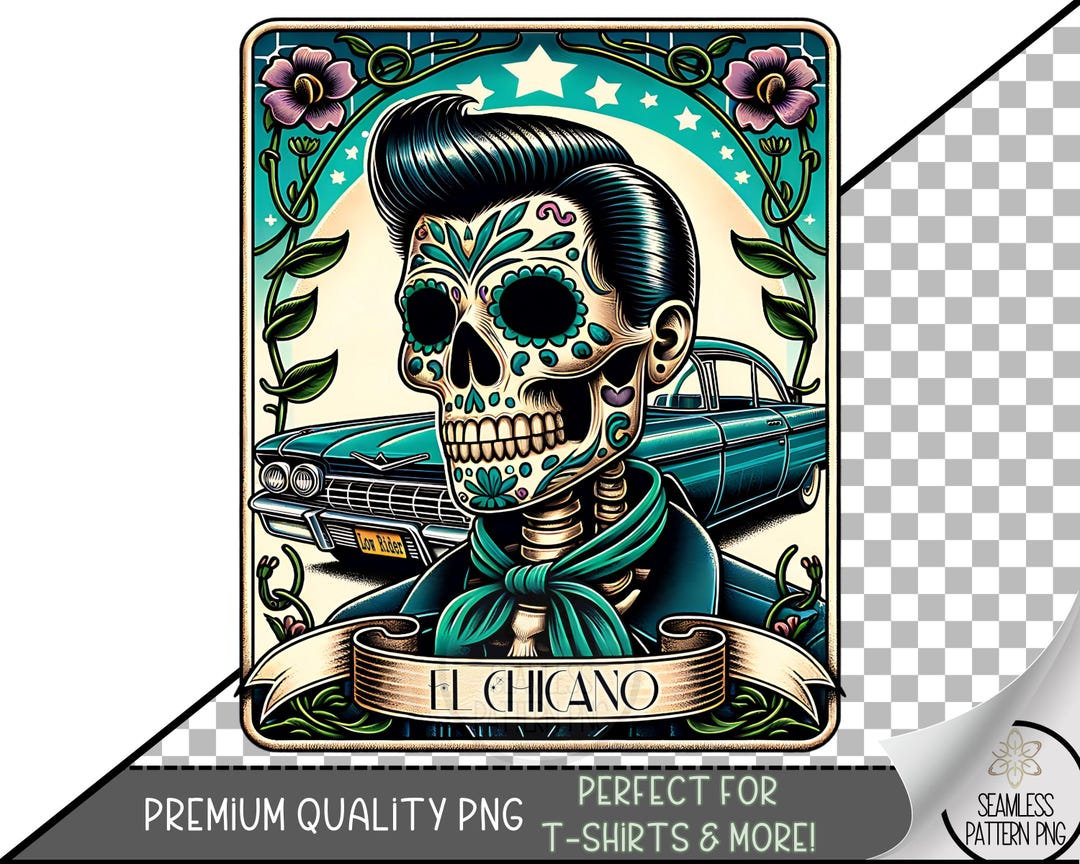 El Chicano Tarot Card PNG Design, Trendy Sugar Skull Design File,la ...