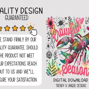 Fun Crawfish PNG Design Transparent Crawdad Preppy Crawfish Season ...