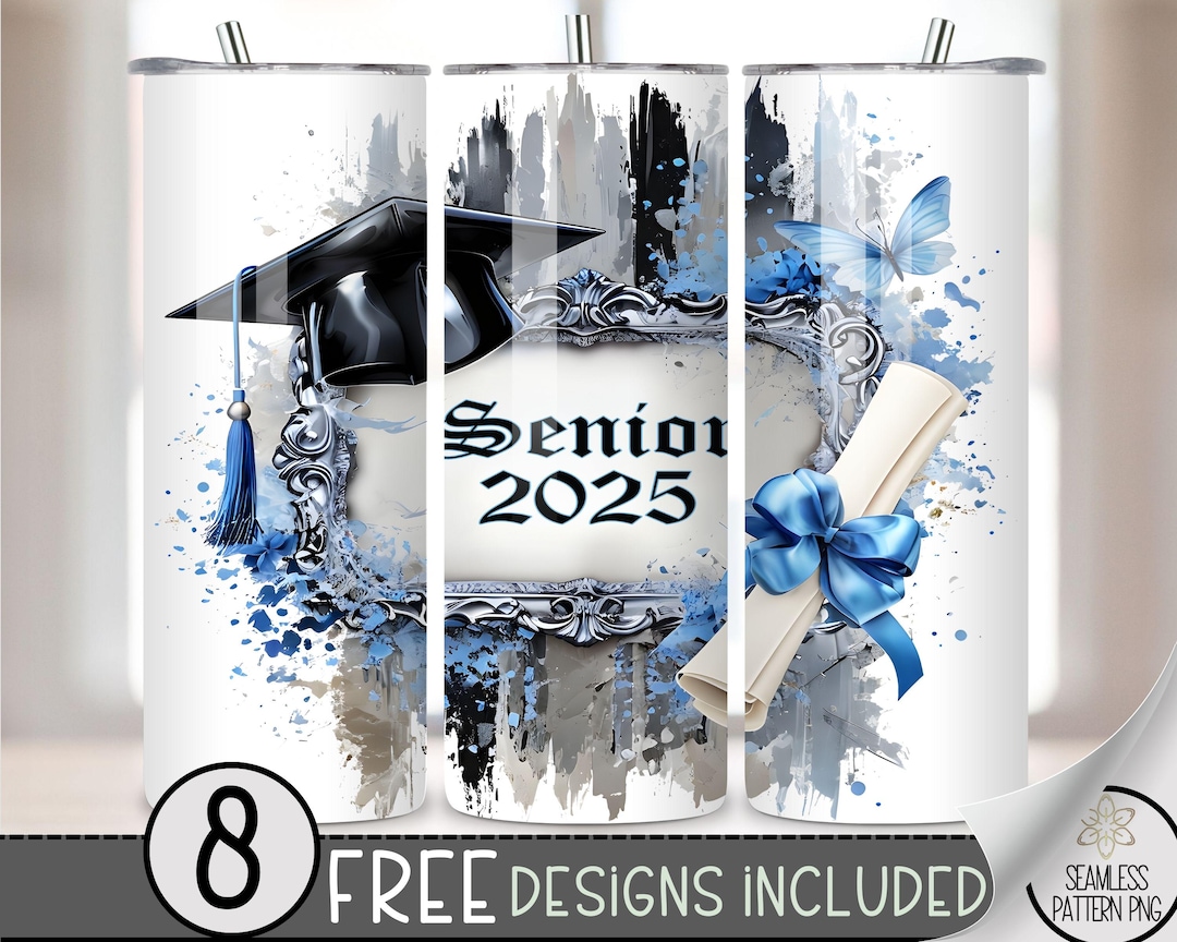 Senior 20 Oz Tumbler Wrap, Class of 2025 20oz Skinny Tumbler ...