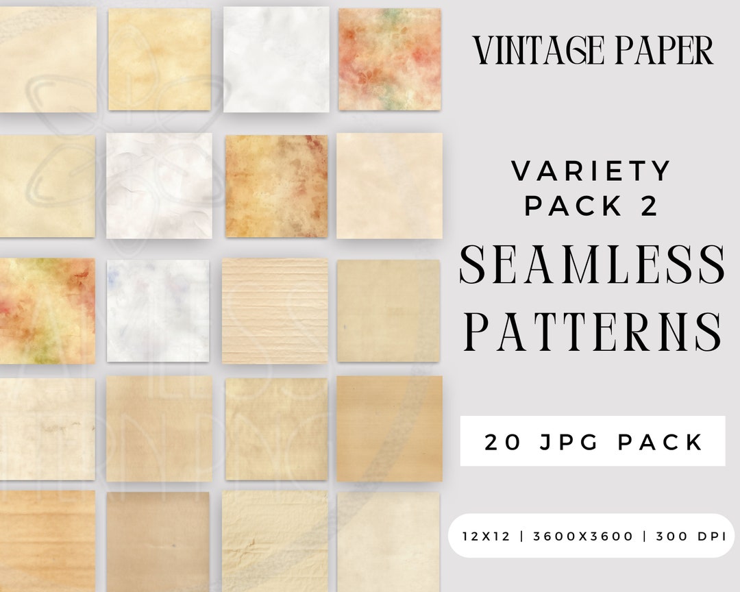 Digital Vintage Paper Seamless Pattern JPG Bundle, Sublimation Craft ...