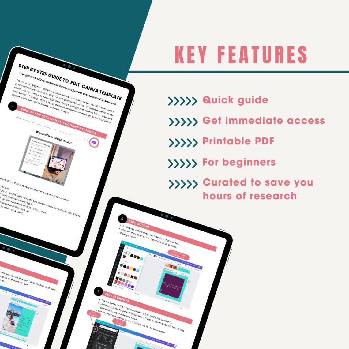 Canva Template Editing Guide - 8 Pages - Instant Download - Easy Canva Tutorial for Template ...