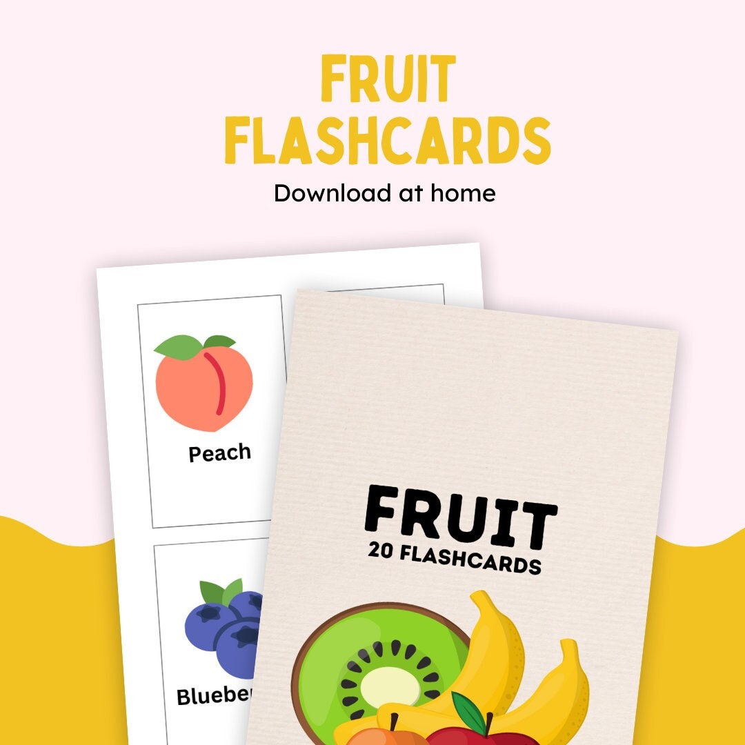 Printable Fruit Flashcards Download Children's - Etsy