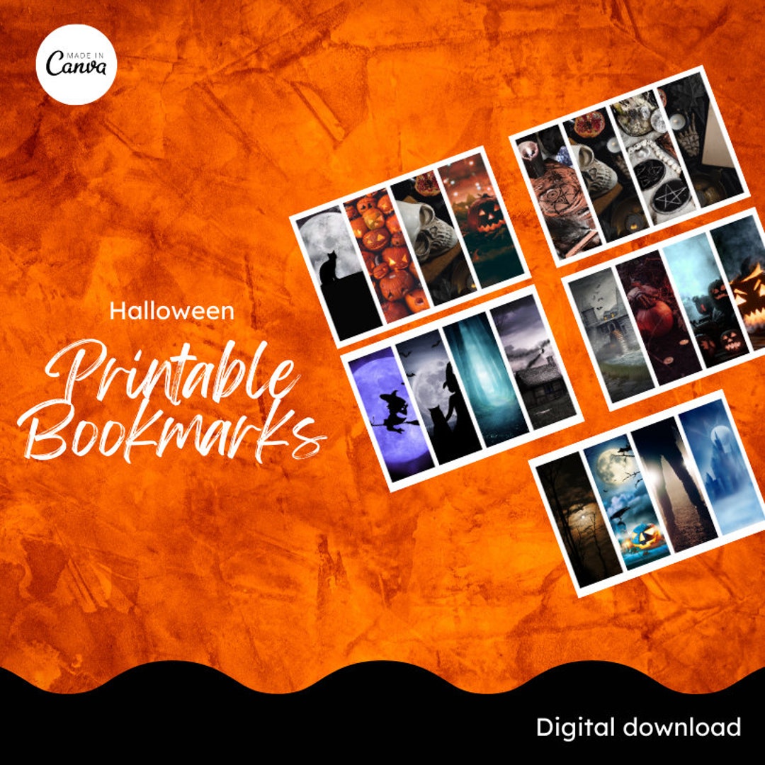 Halloween Themed Bookmarks Downloadable Bookmarks 20 Printable ...