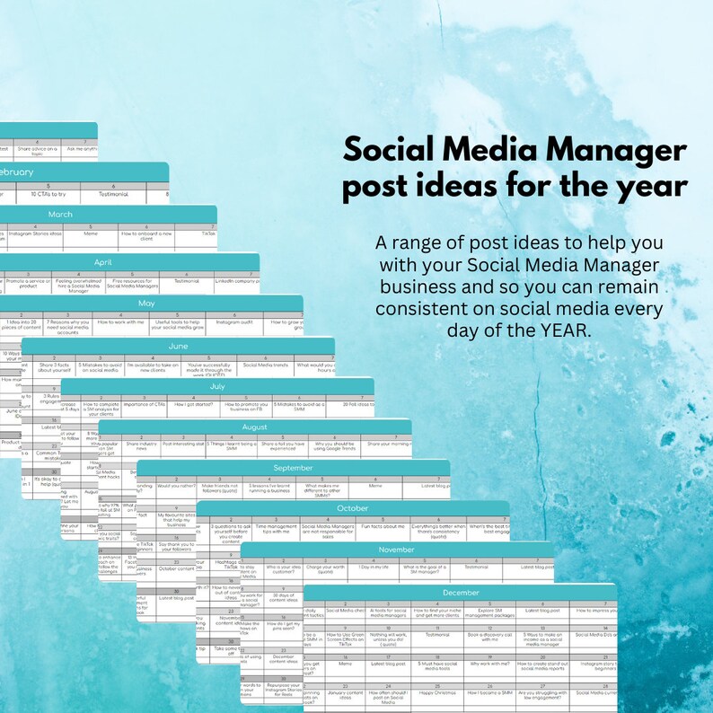 365 Days of Social Media Posts for Social Media Managers content ...