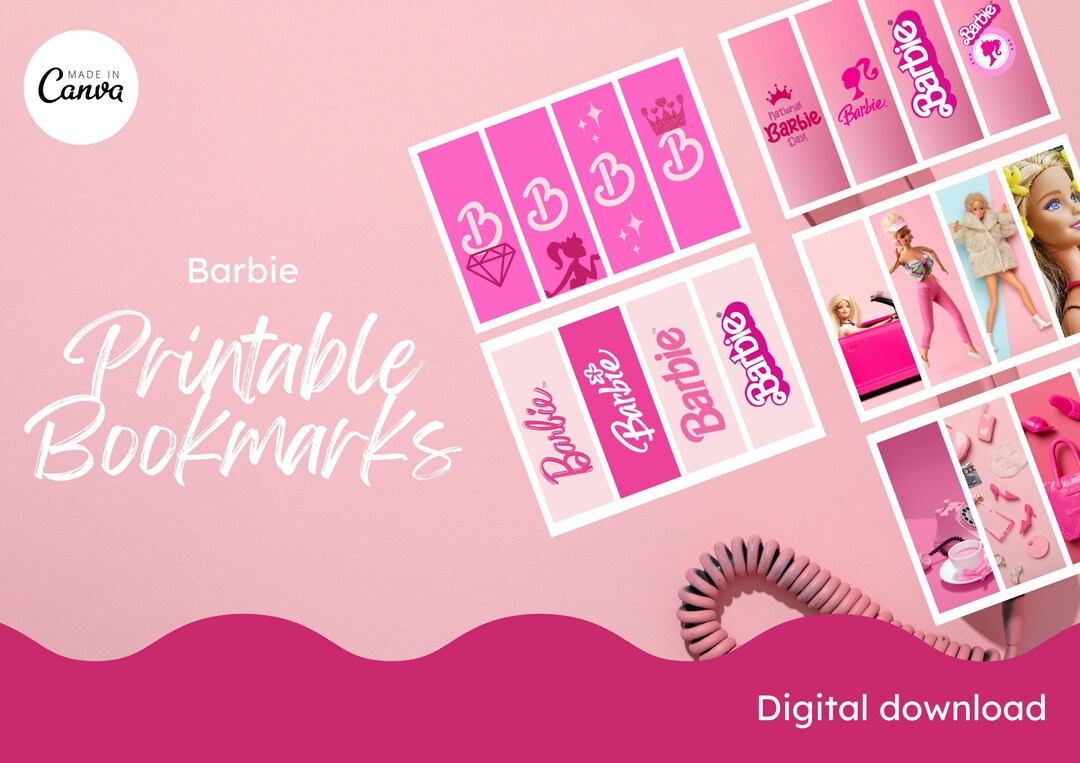Barbie Themed Bookmarks Downloadable Bookmarks 20 Printable - Etsy