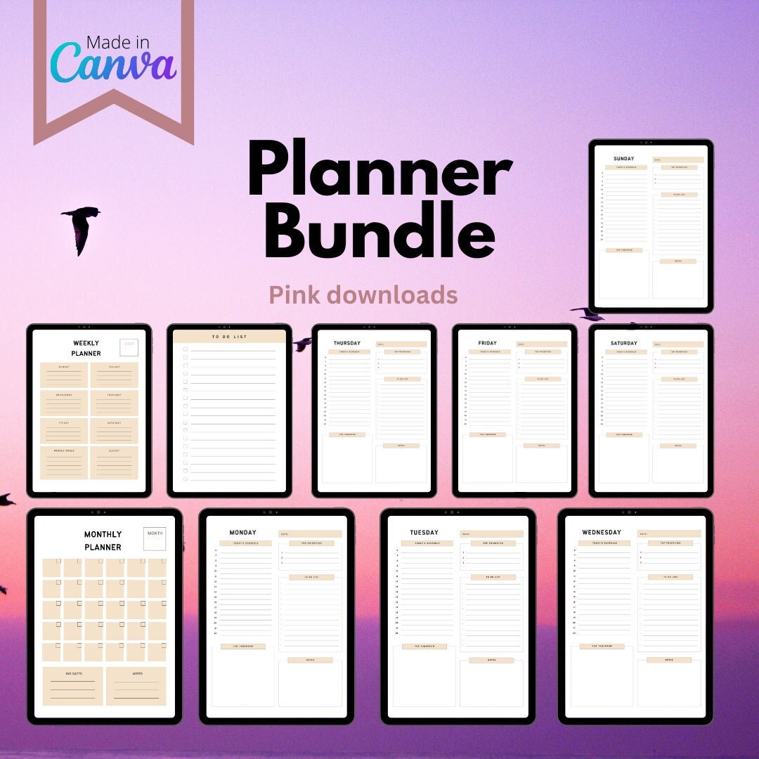 Planner Bundle Download Planner Printable Planner - Etsy