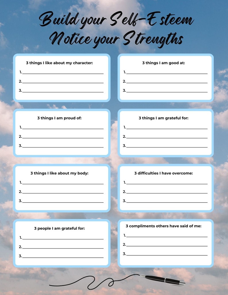 Build Your Self Esteem Worksheet / SEL Activity / Self-esteem / Social ...