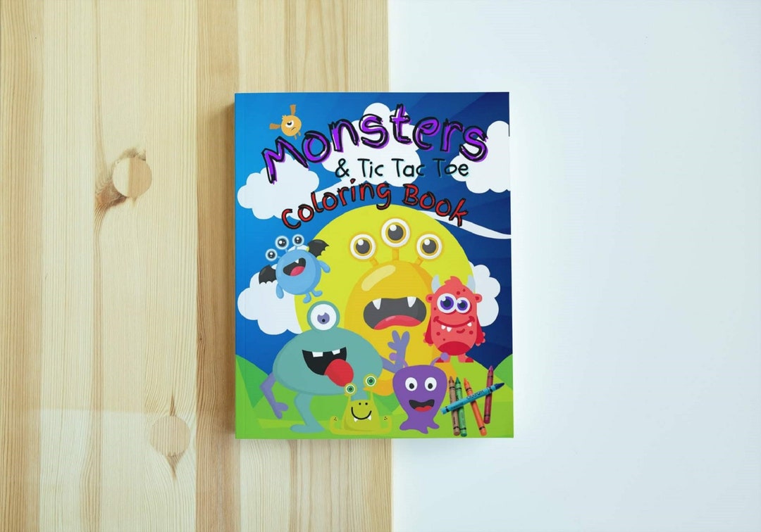 Monsters & Tic Tac Toe Coloring Book - Etsy