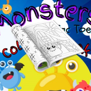 Monsters & Tic Tac Toe Coloring Book - Etsy