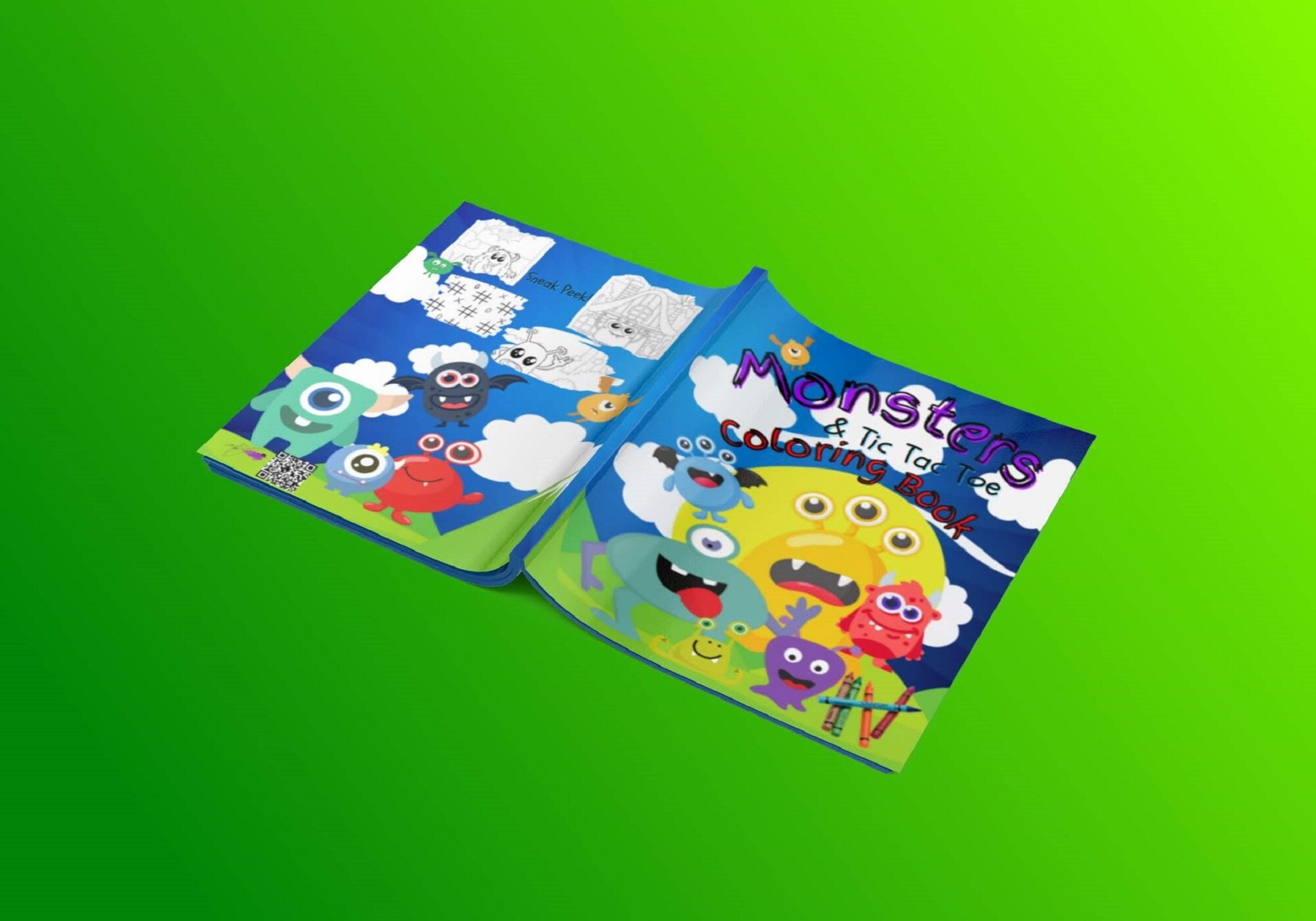 Monsters & Tic Tac Toe Coloring Book - Etsy