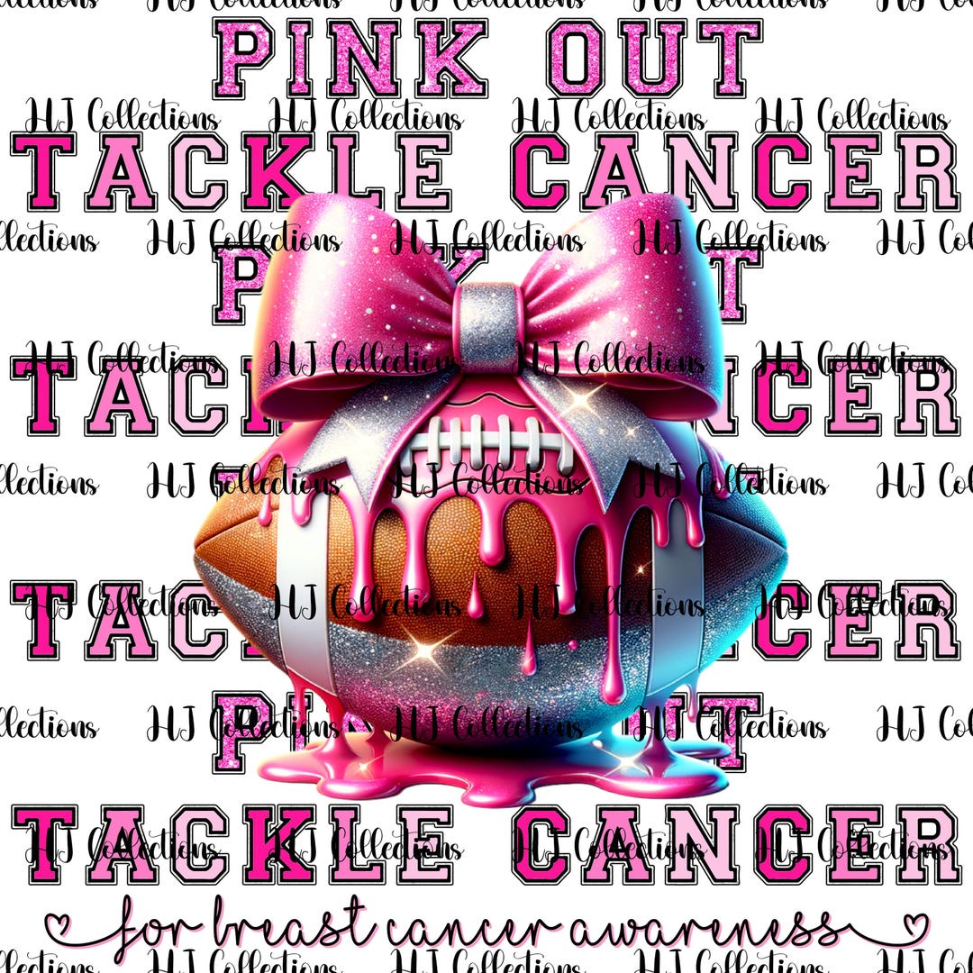 Pink Out Football Png Cancer Awareness Football Png - Etsy